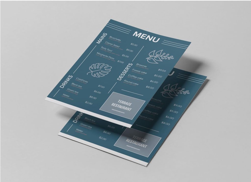 Flat Takeout Menus – Custom Restaurant Menu Printing in Dubai
