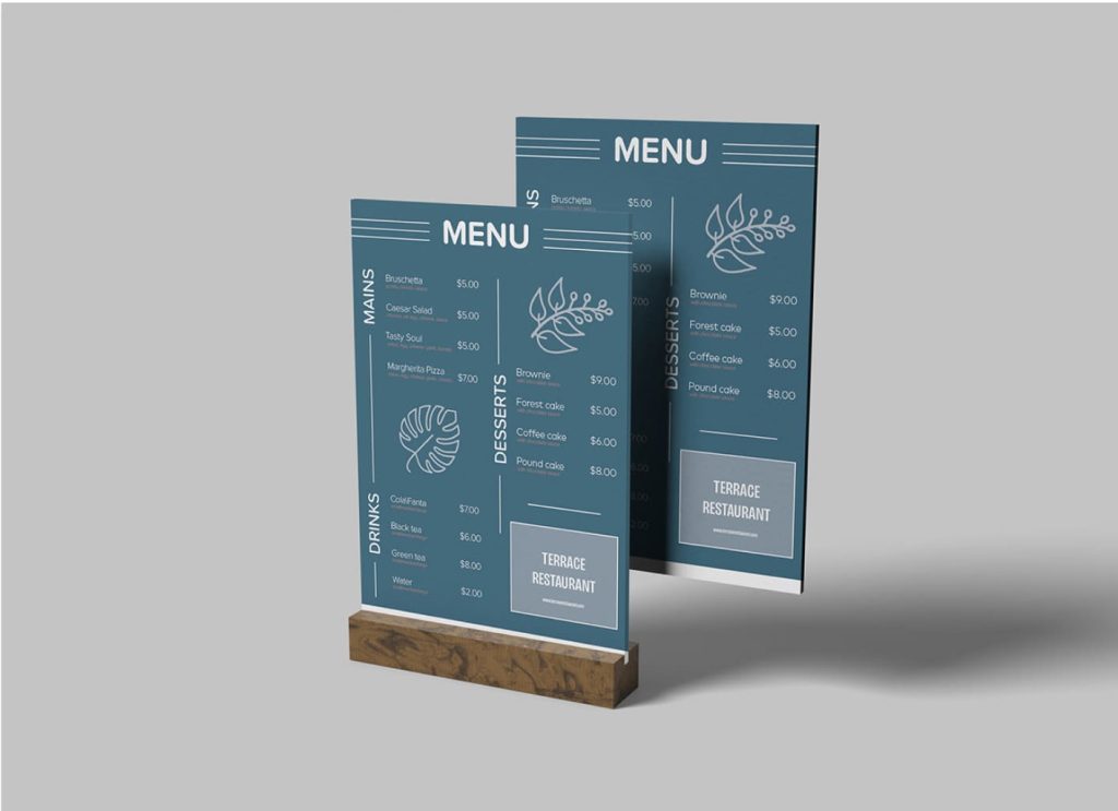 Flat Takeout Menus – Custom Restaurant Menu Printing in Dubai